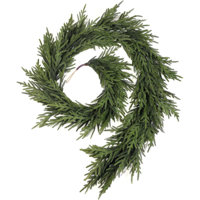 The Holiday Aisle® Norfolk Pine Garland - 9Ft Artificial Christmas Garland Faux Greenery Garland ...